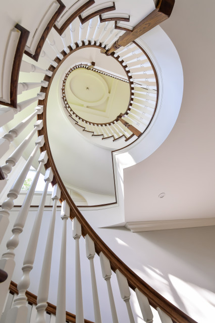 Colonial Home: Main Stair & Ceiling Detail - Traditional - Staircase ...