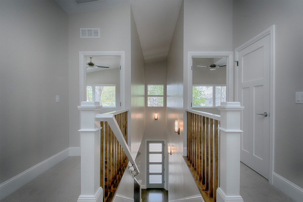 Contemporary and Angular Custom Home - Transitional - Staircase ...