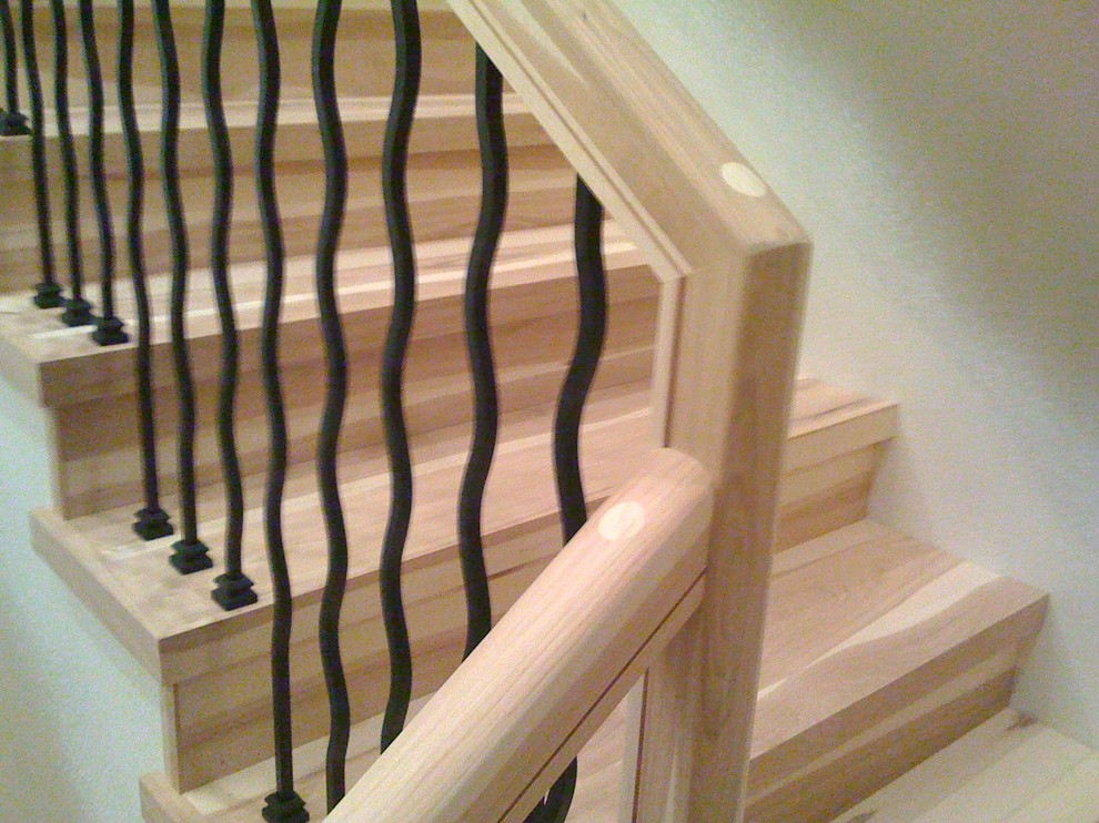 Contemporary Hickory Staircase - Contemporary - Staircase - Denver - by ...