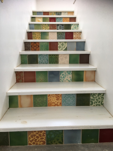 Contemporary Tiled Stair risers - Contemporary - Staircase - Orange ...