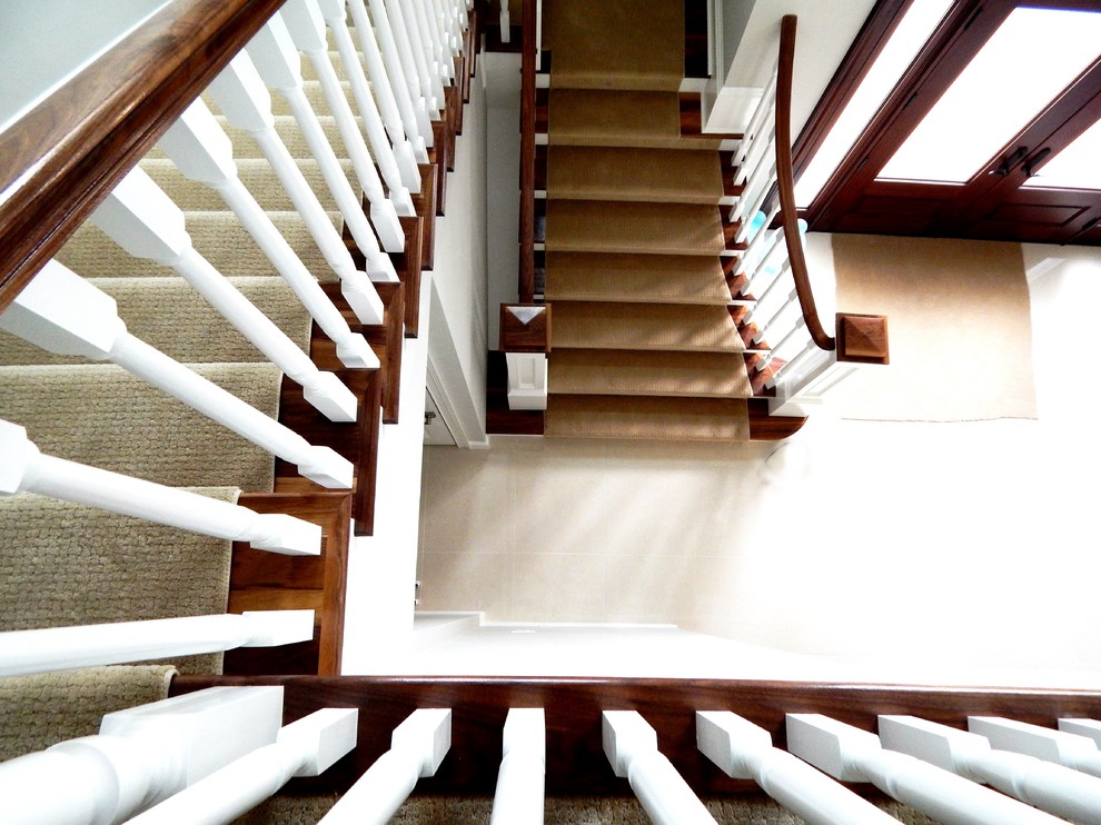 Conventional stair with flared bottom - Naples - Traditional ...