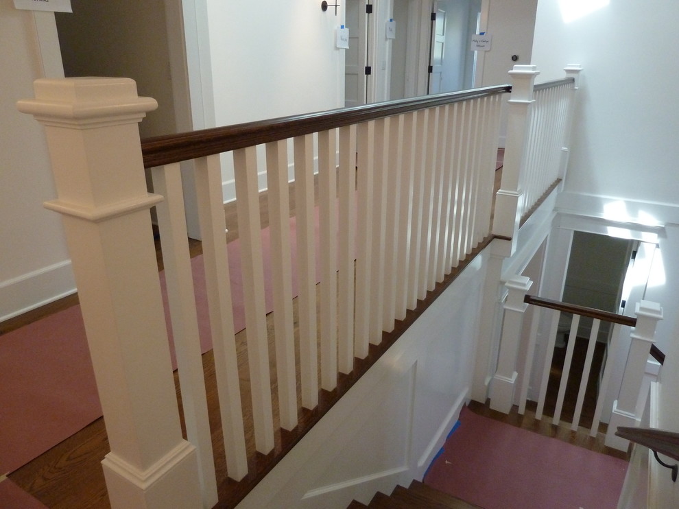 Craftsman Wood railing and staircase - Craftsman - Staircase - San ...