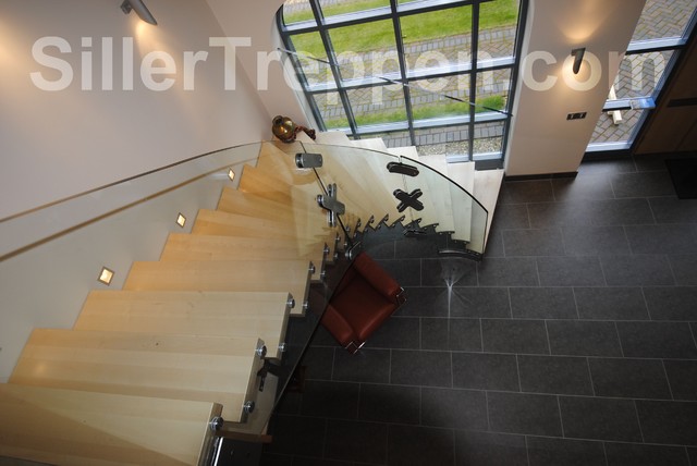 curved glass staircase - Modern - Staircase - Other - by Siller Stairs ...