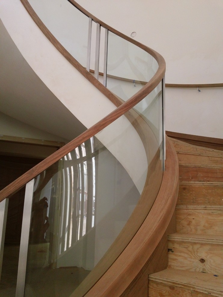 Curved Glass Staircase - Modern - Staircase - San Diego - by Whitmann ...