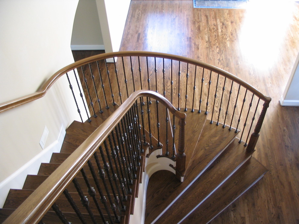 Curved handrail - Traditional - Staircase - Portland - by Portland ...