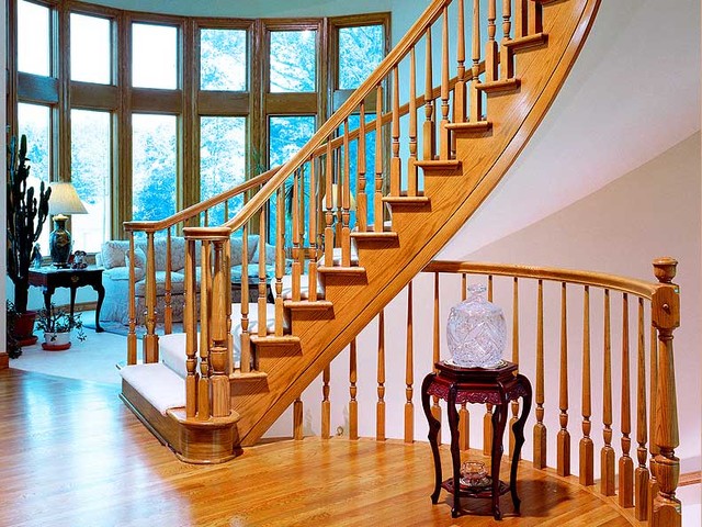 Curved Rail and Stairs - Traditional - Staircase - Cleveland - by ...