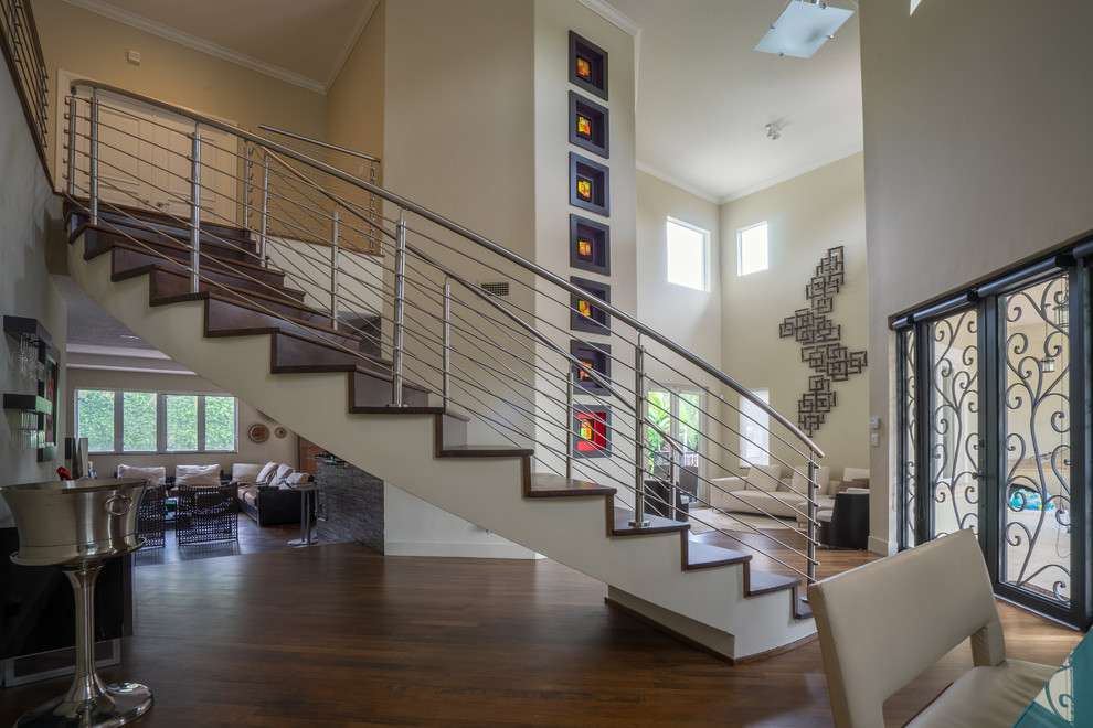 Curved Stainless Steel Railings - Contemporary - Staircase - Tampa - by ...