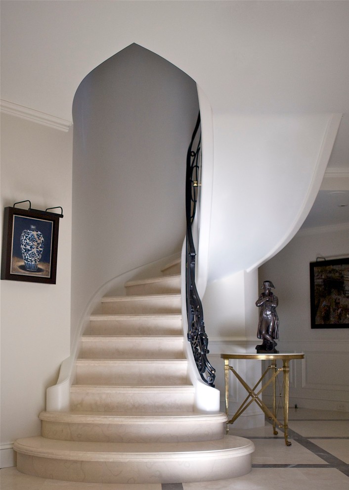 Curved Staircase - Transitional - Staircase - Montreal - by Leona Mozes ...