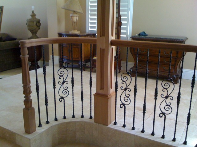 Curved Staircase with Enkeboll post, and recessed panel column ...