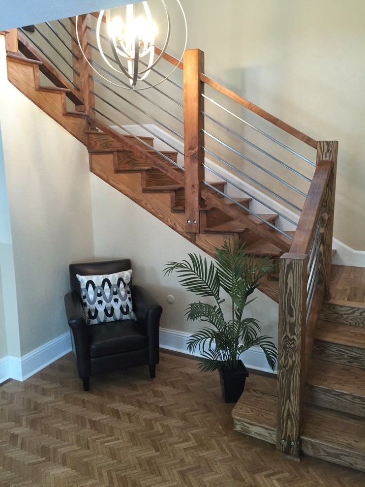Custom Built Staircase with Handmade Posts - Transitional - Staircase ...