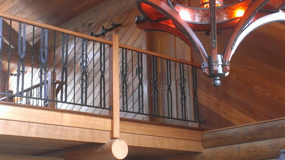 Custom celtic knot ironwork in railing - Rustic - Staircase - Portland ...