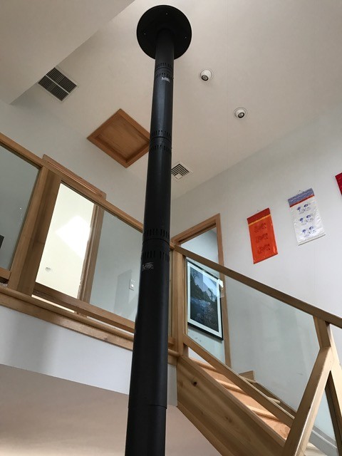 Custom Contemporary Wood Stove Install - Transitional - Staircase - New ...