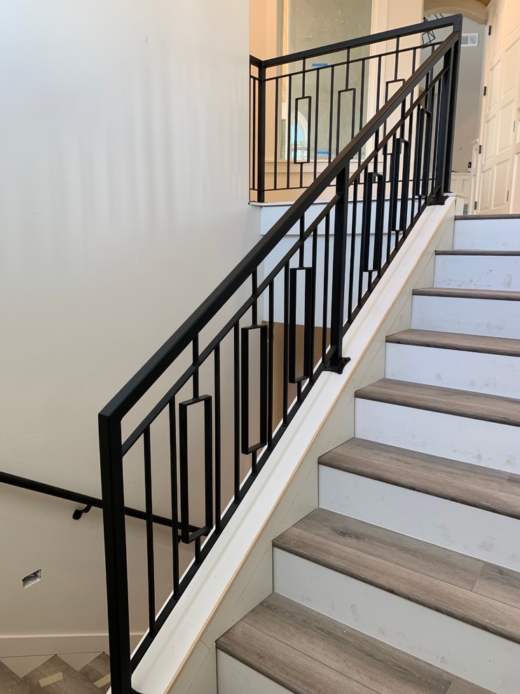Custom Flat Bar Infill Railings - Contemporary - Staircase ...