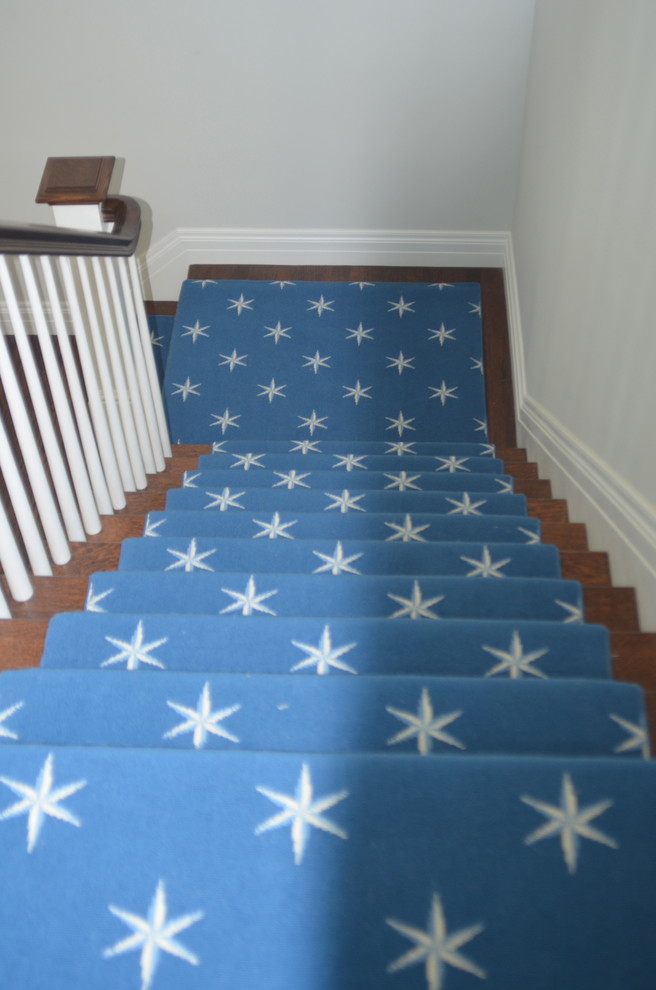 Custom Hall and Stair Runner Belmont, MA - Contemporary - Staircase ...