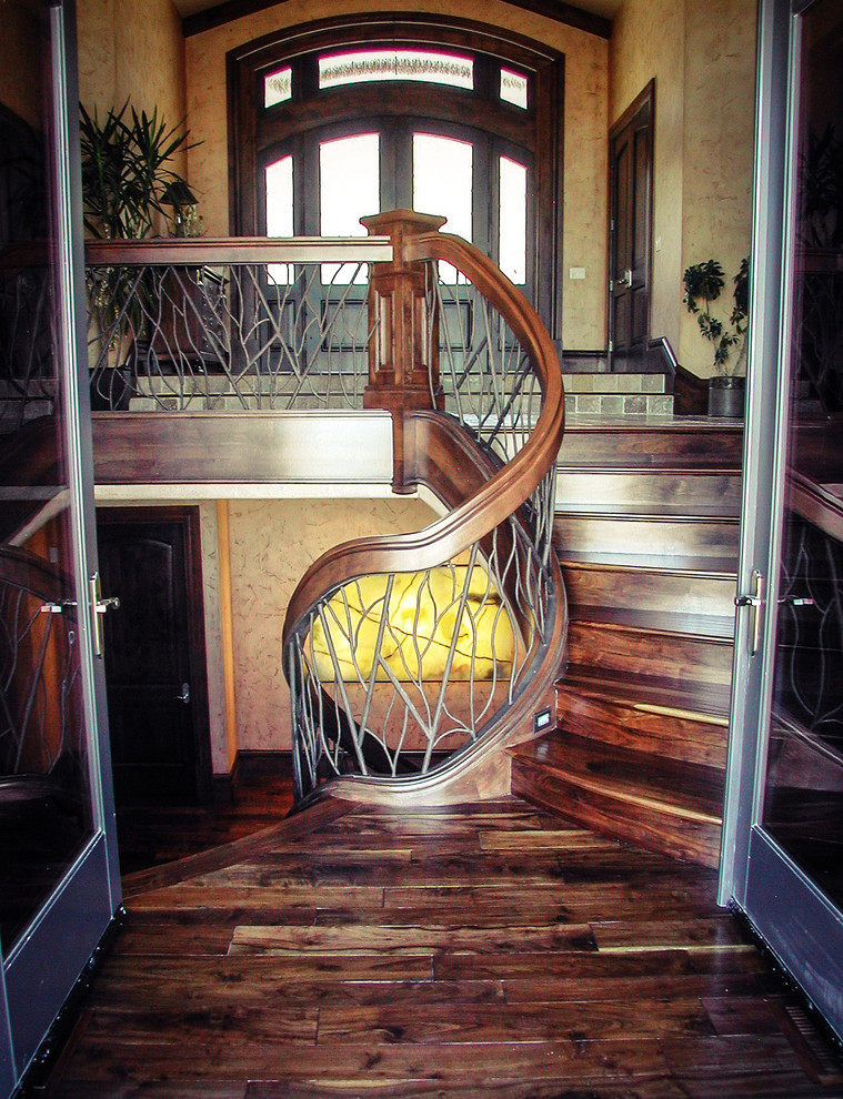 Custom Hand-carved Handrail - Traditional - Staircase - Salt Lake City ...