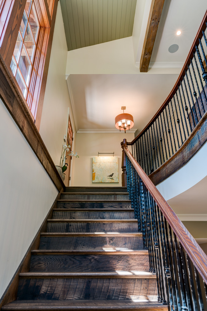 Black Mountain Rustic Modern Farmhouse - Traditional - Staircase ...
