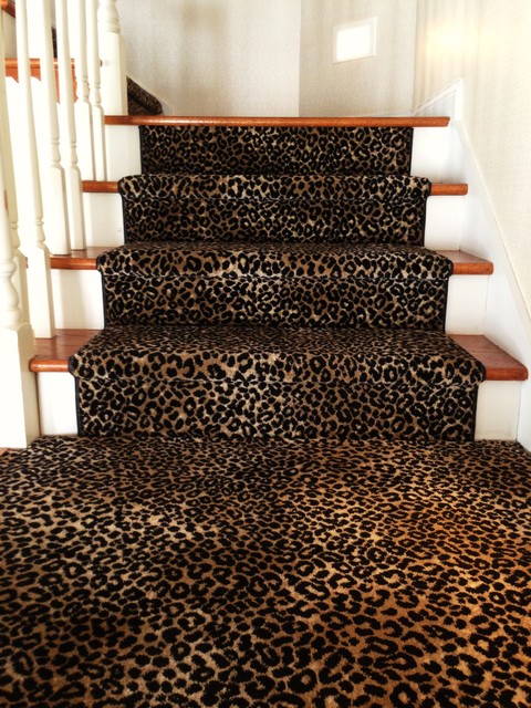 Custom Leopard Stair Runner - Modern - Staircase - Chicago - by Tudor ...