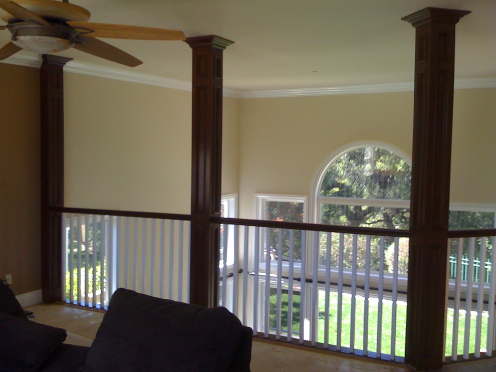 Custom Recessed Panel Columns in a Craftsman Staircase - Craftsman ...
