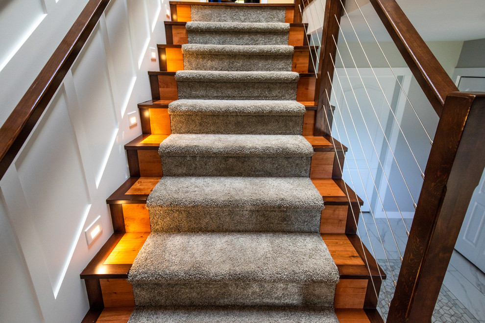Custom Stair Case and Entry Renovation - Contemporary - Staircase ...