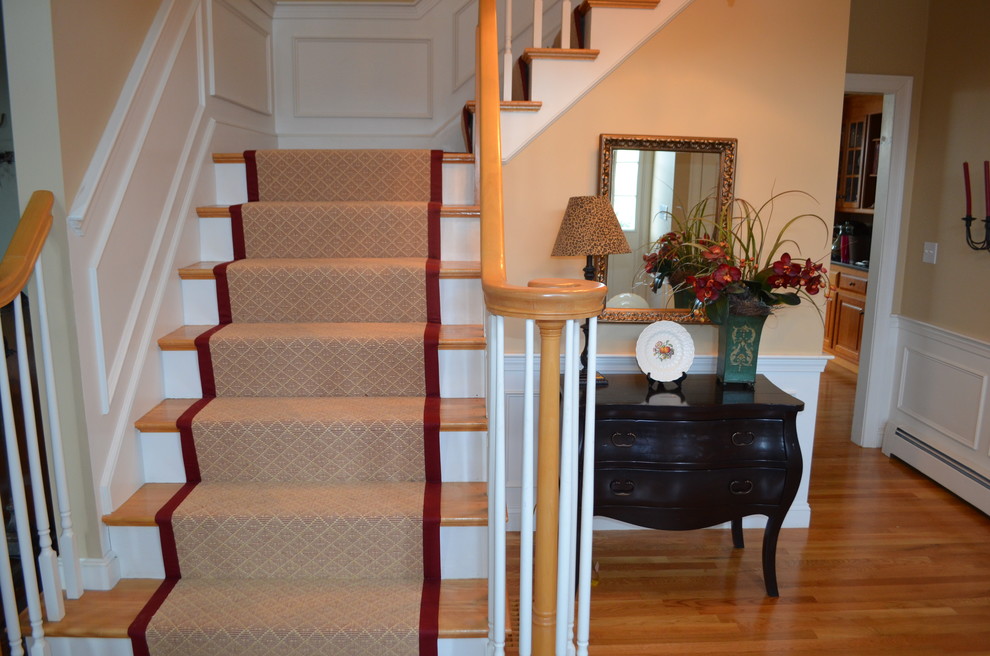 Custom Stair Runner with 3" binding Dover, MA - Traditional - Staircase ...