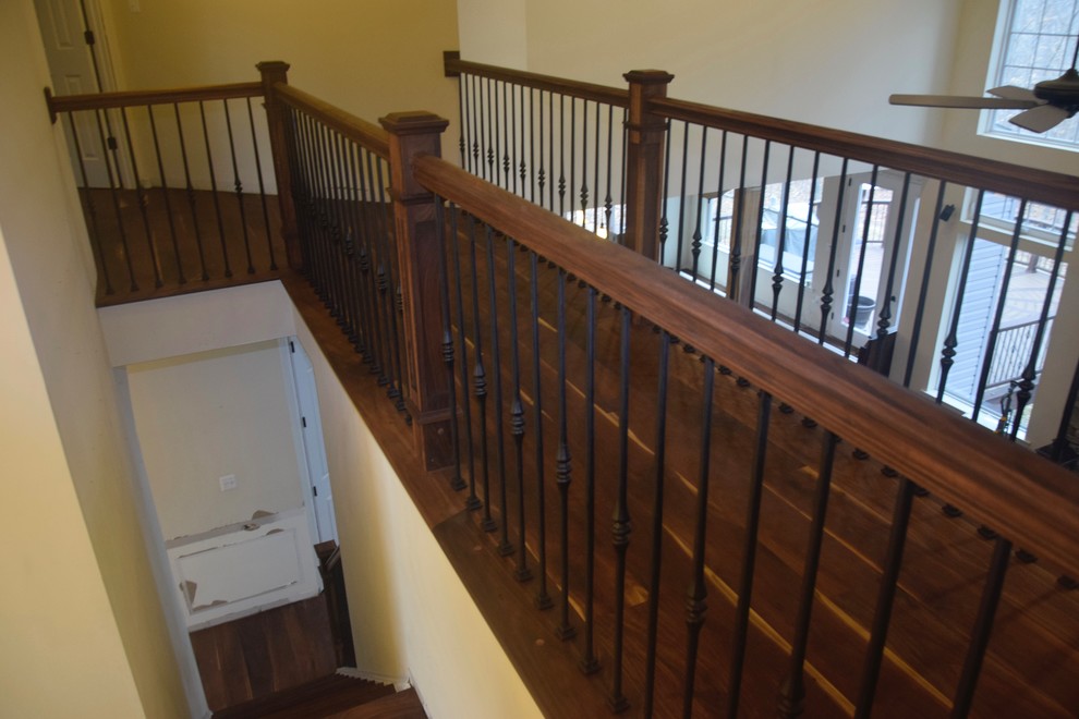 Custom Walnut Staircase and Rails - Transitional - Staircase - DC Metro ...