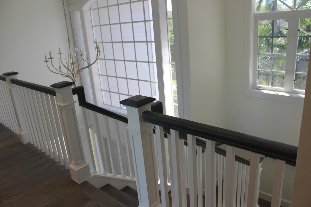 Custom Wire Brushed White Oak Handrails - Dixie Beach - Beach Style ...