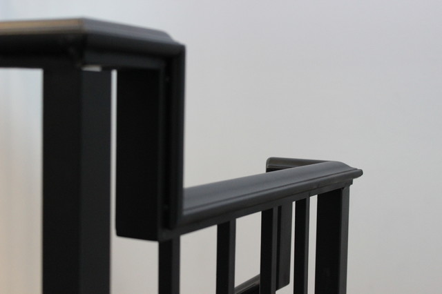 Custom Wrought Iron Dixie Cap Handrail with Square Balusters & Newels ...