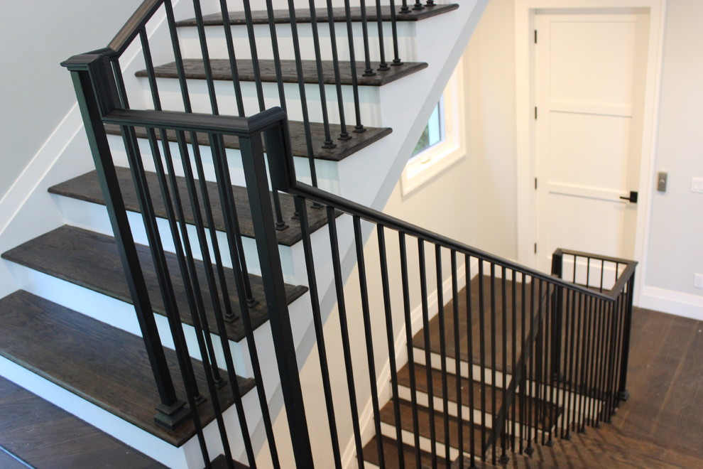 Custom Wrought Iron Dixie Cap Handrail with Square Balusters & Newels ...