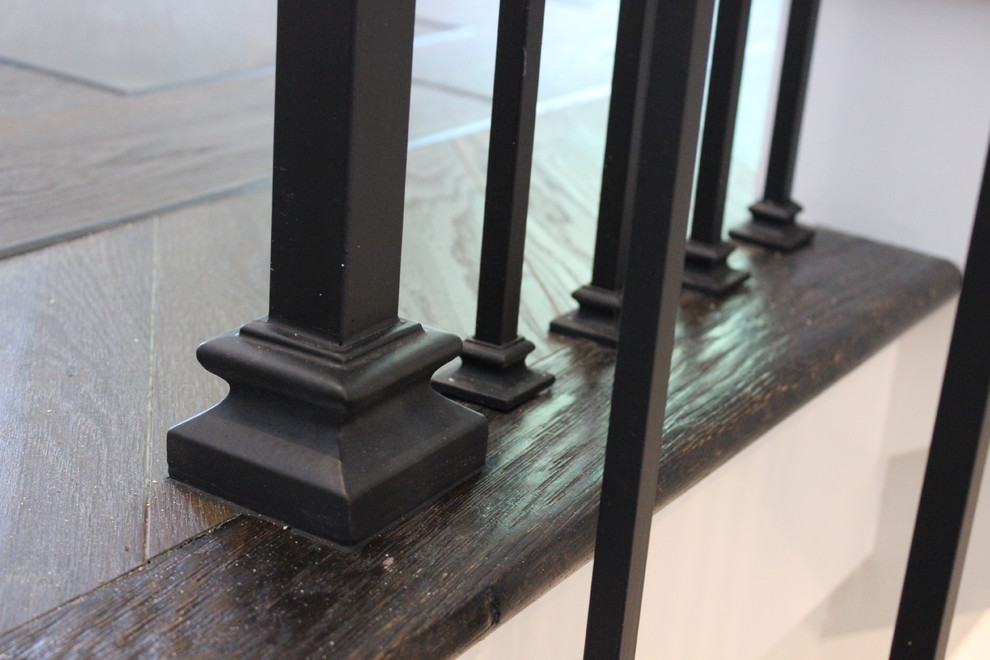 Custom Wrought Iron Dixie Cap Handrail with Square Balusters & Newels ...