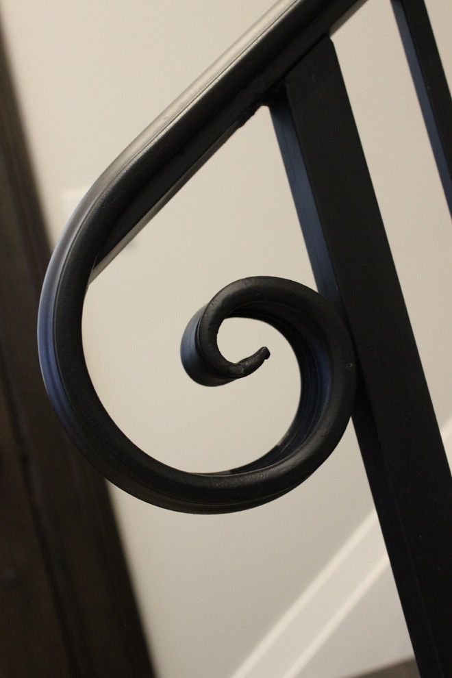 Custom Wrought Iron Dixie Cap Handrail with Square Balusters & Newels ...