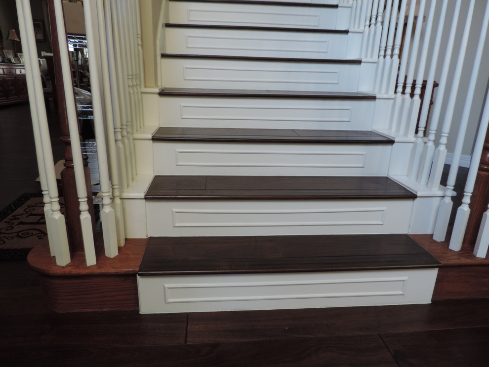 Dark Walnut Acacia - Traditional - Staircase - Austin - by River City ...