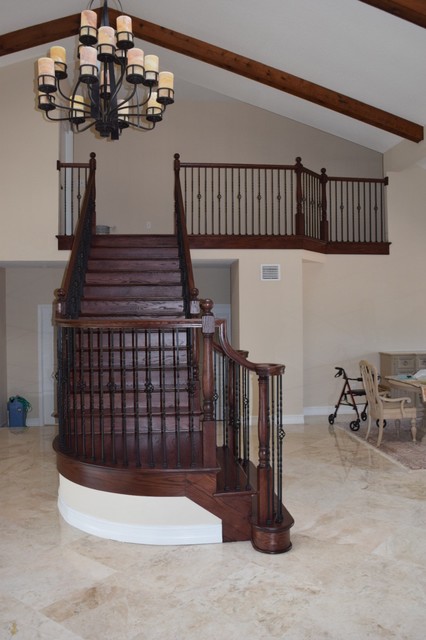 Dark Wood and Iron Balusters - Moderne - Escalier - Cleveland - par ...