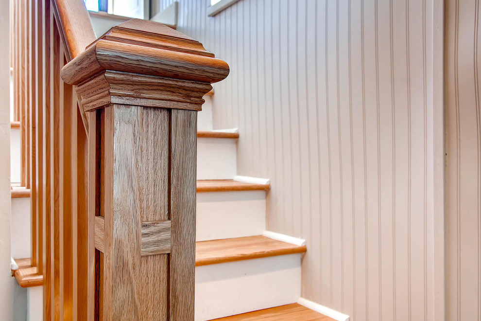 Denver Basement Stairs Closeup of Finial - Craftsman - Staircase ...