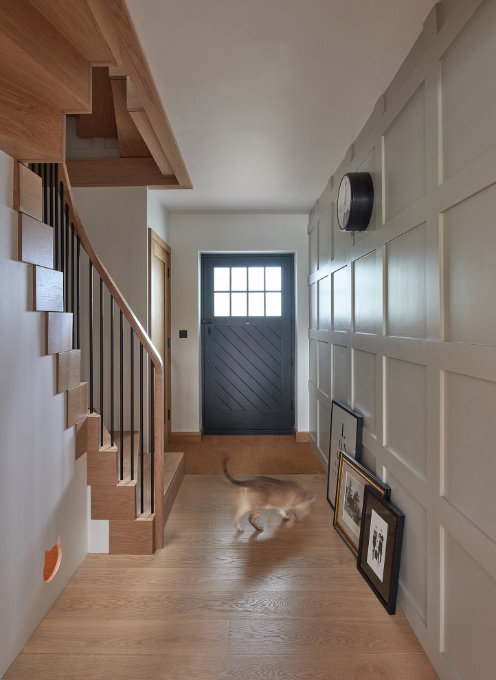 Double Kite winding staircase in oak with wrought iron spindles ...