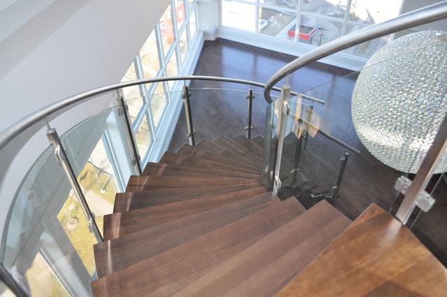 Double Tube Curve with Glass - Modern - Staircase - Edmonton - by ...