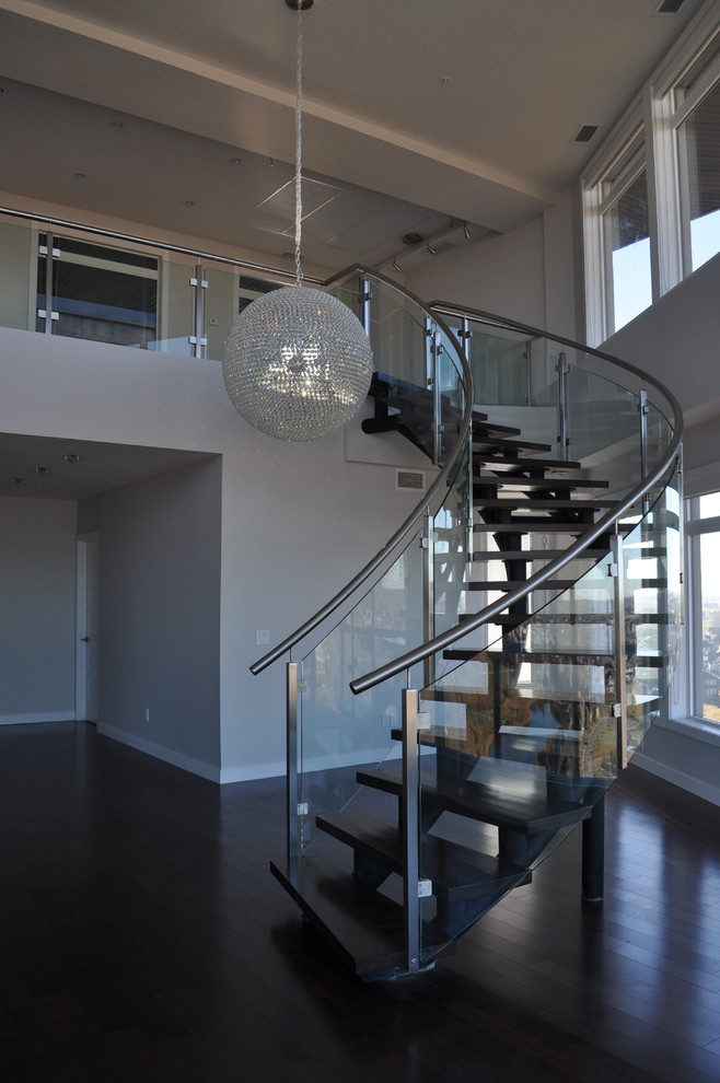 Double Tube Curve with Glass - Modern - Staircase - Edmonton - by ...