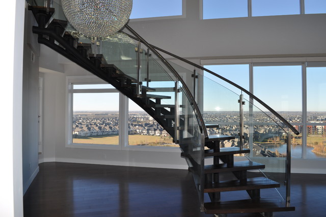 Double Tube Curve with Glass - Moderne - Escalier - Edmonton - par ...