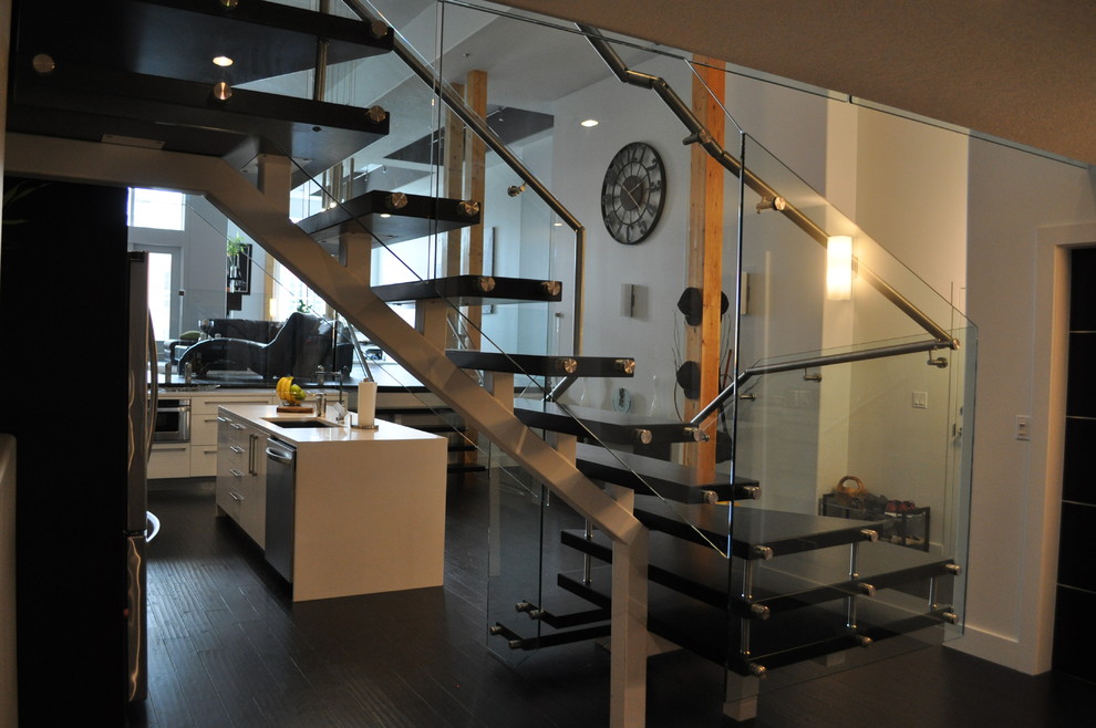 Double Winder with Glass - Modern - Staircase - Calgary - by Architech ...