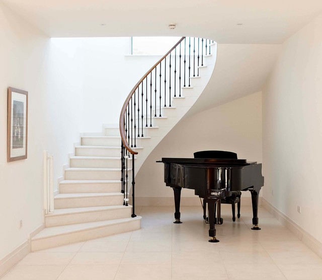 Elegant Balustrade with Decorative Boss Detail - Modern - Staircase ...