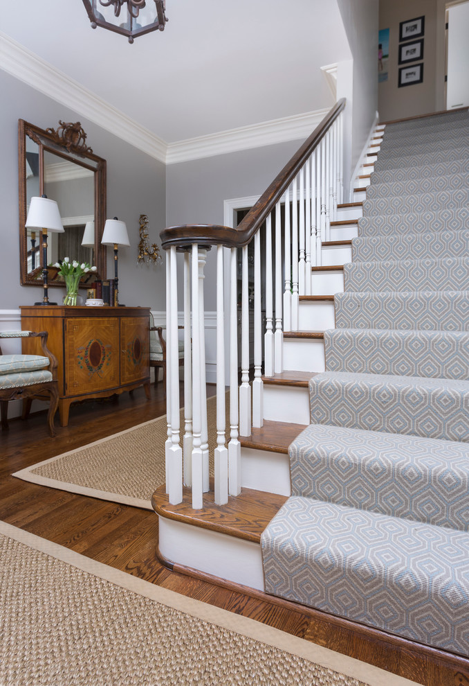 Entry and carpeted stairway - Traditional - Staircase - Charlotte - by ...