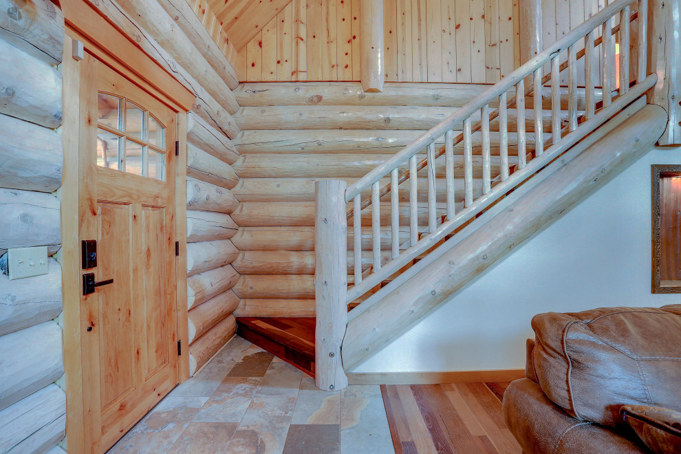 Entry Way Log Staircase - Rustic - Staircase - Other - by Ron Brown ...