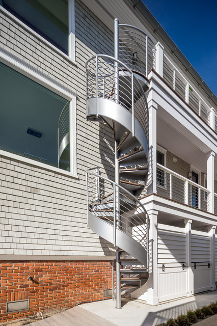 Exterior Shore Spiral Stair - Staircase - Other - by Compass Ironworks ...