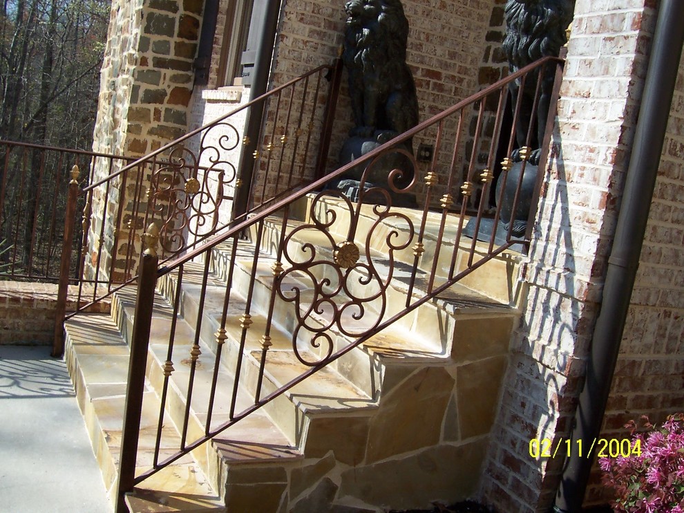 Exterior Wrought Iron Handrail / Railing - Mediterranean - Staircase ...