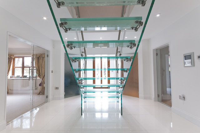 Feature Glass Staircase - London - Contemporary - Staircase ...