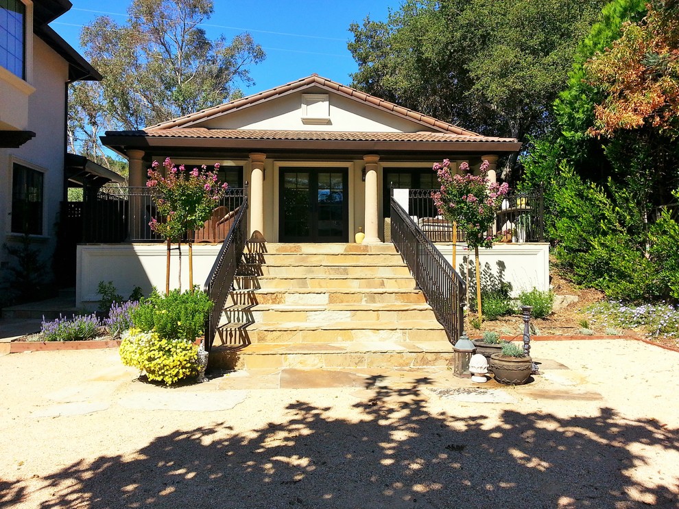 Flagstone Steps and Retaining wall - Contemporary - Staircase - San ...