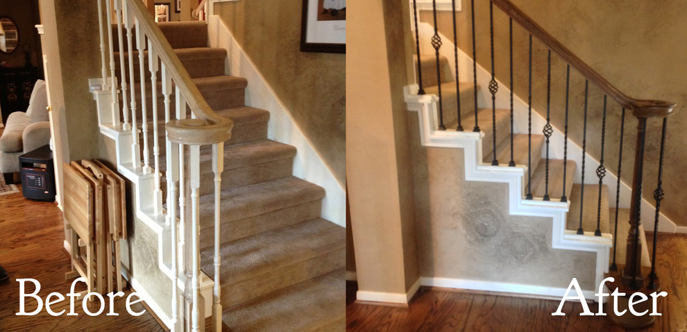 Flaviani Residence Before and After - Clásico - Escalera - Houston - de ...