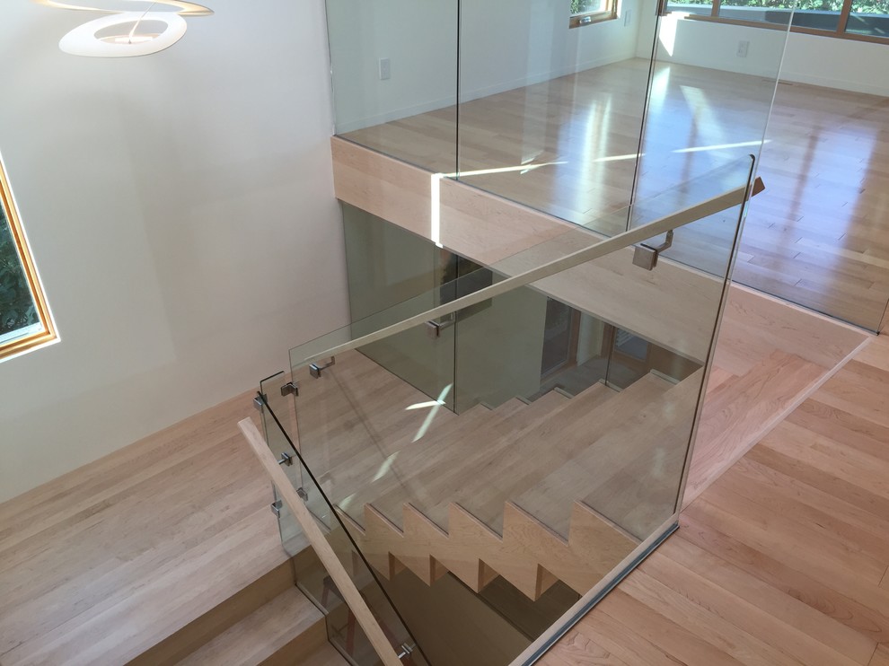 Floating Boxed Zig Zag Staircase - Modern - Staircase - Edmonton - by ...