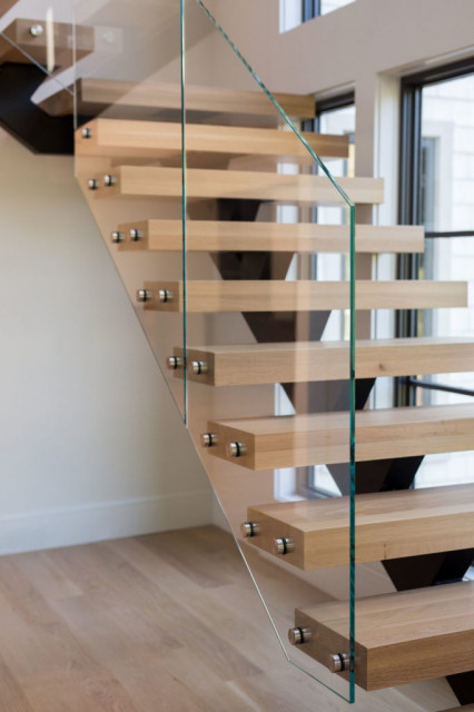 Floating Glass Staircase Home Remodel - Riverside, CT - Modern ...