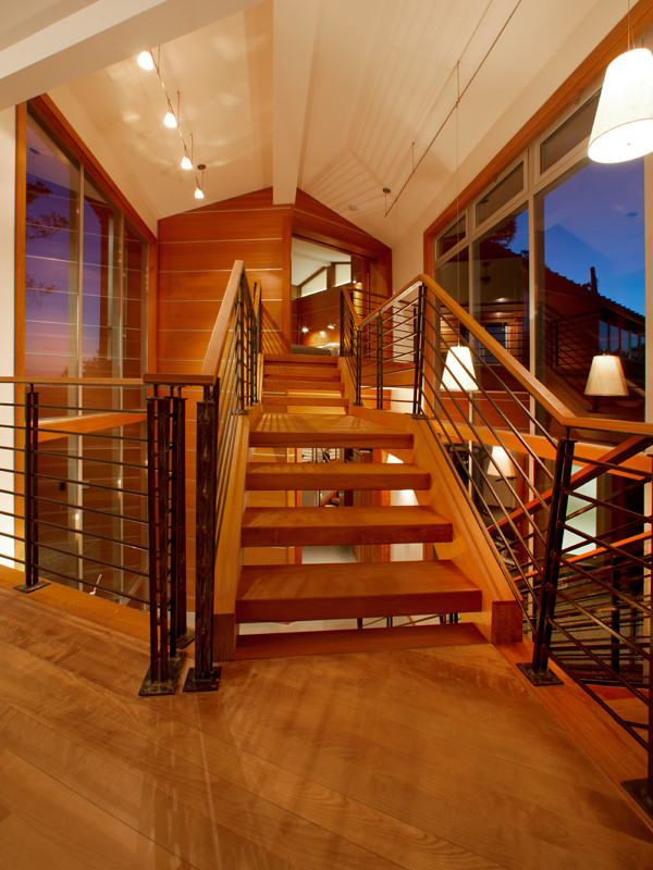 Floating Reclaimed Teak Stairs - Contemporary - Staircase - Sacramento ...