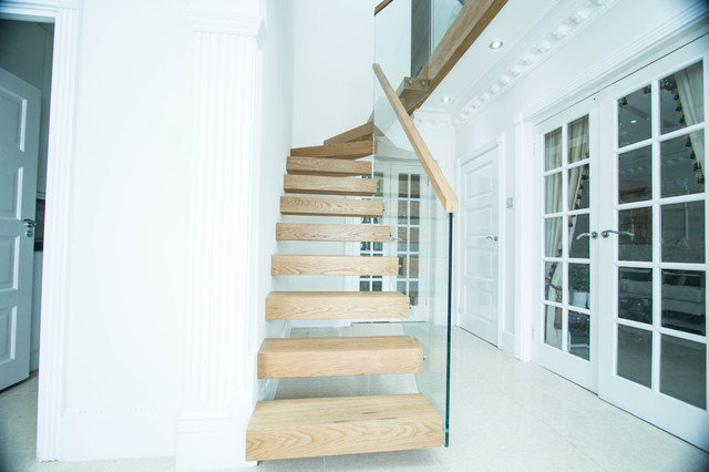 Floating Staircase with Natural-Wood Trends - Modern - Staircase ...